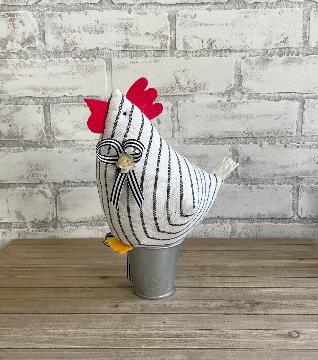 Chicken in A Bucket Farmhouse Chicken Tiered Tray Decor Chicken Fabric ...