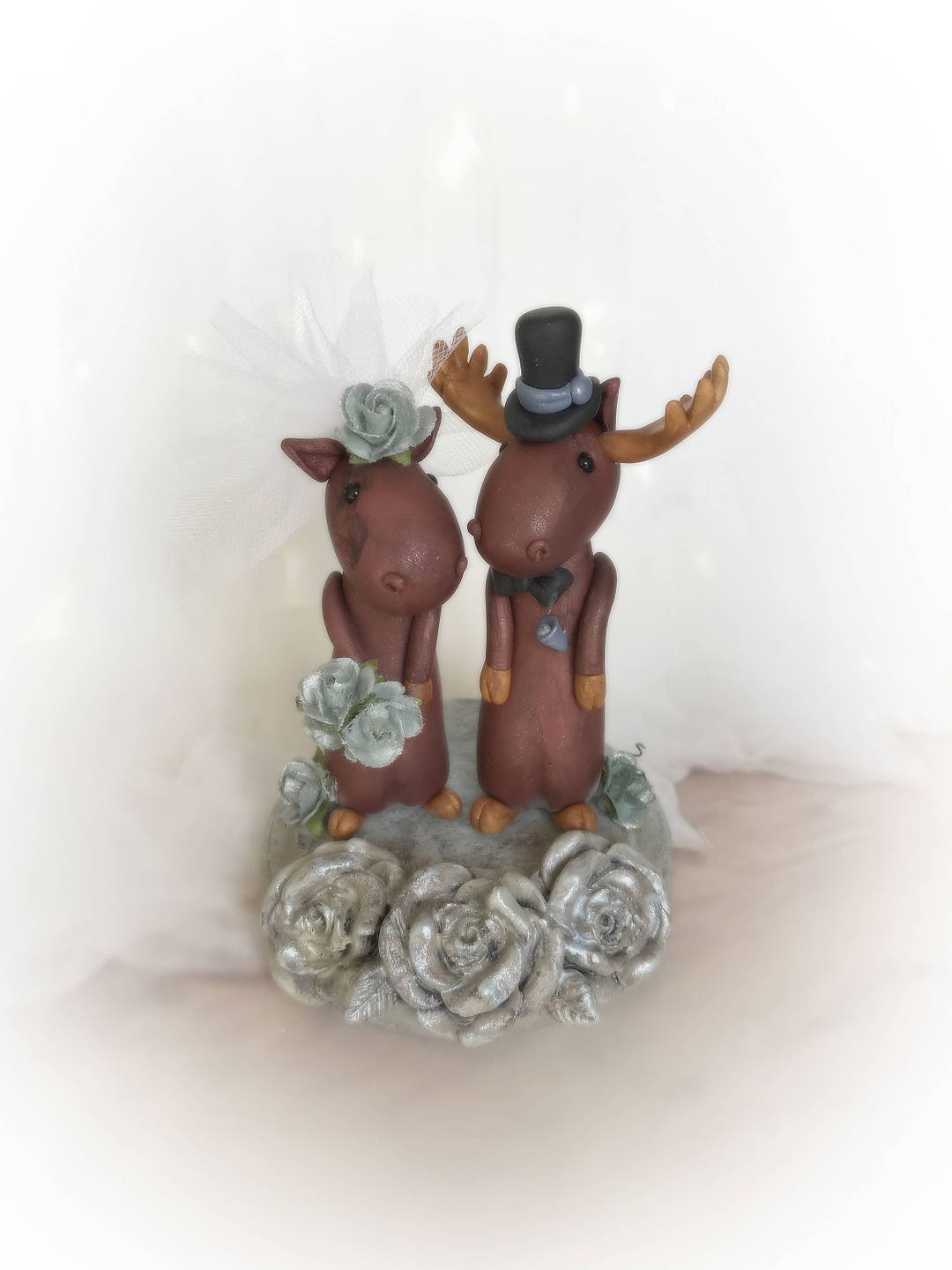 Wedding Cake Topper Moose Bride and Groom - Wedding Cake Topper ...