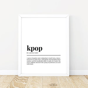 Kpop Definition Print Gift for Kpop Lover Printable Wall Art - Etsy