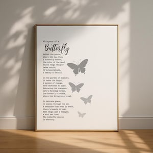 Butterfly Memorial Poem in Memory of a Loved One (digital Download) - Etsy