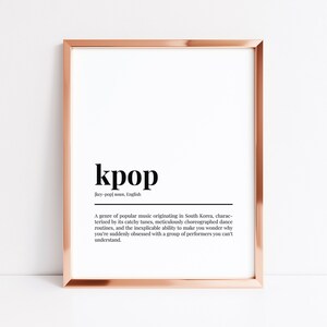 Kpop Definition Print Gift for Kpop Lover Printable Wall Art - Etsy