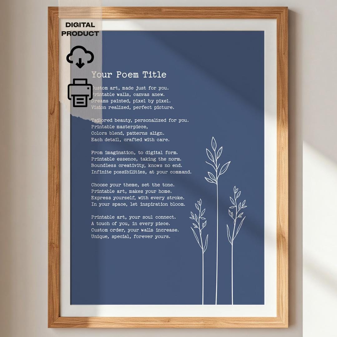 Custom Poster, Custom Poem Print, Personalized Wall Art (digital ...