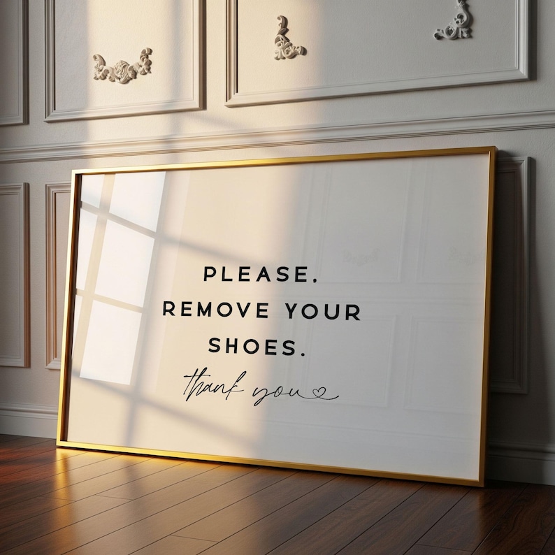 Front Door Sign: "please Remove Your Shoes" (digital Download) - Etsy