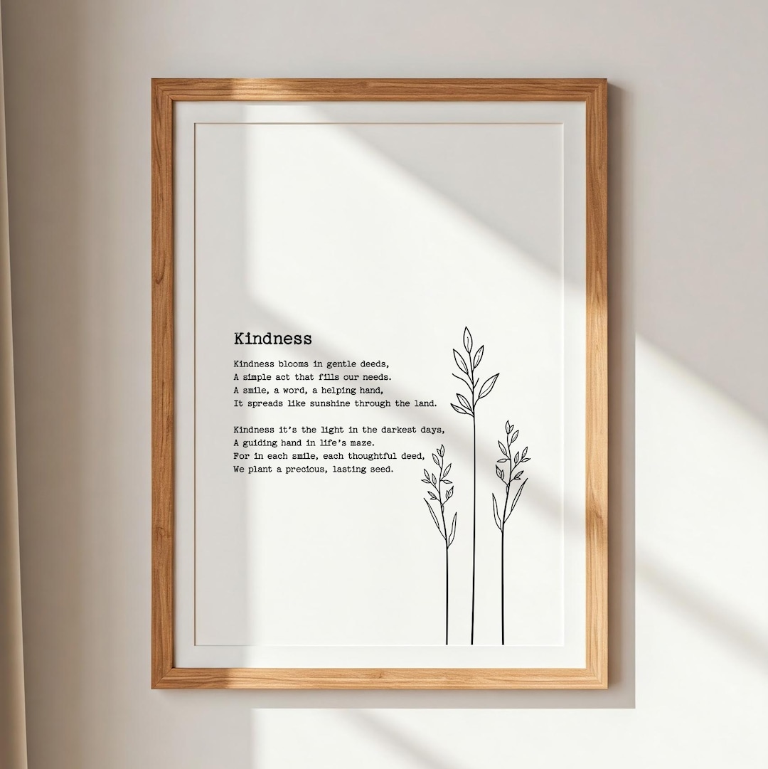 Kindness Poem Print: A Gentle Reminder to Choose Kindness (digital ...