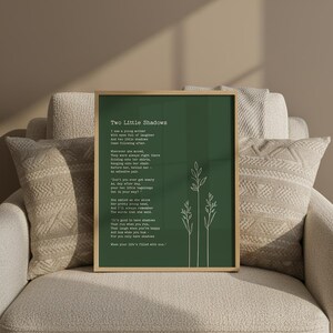 Moss Green Two Little Shadows Poem, Mother's Day Gift (digital Download ...