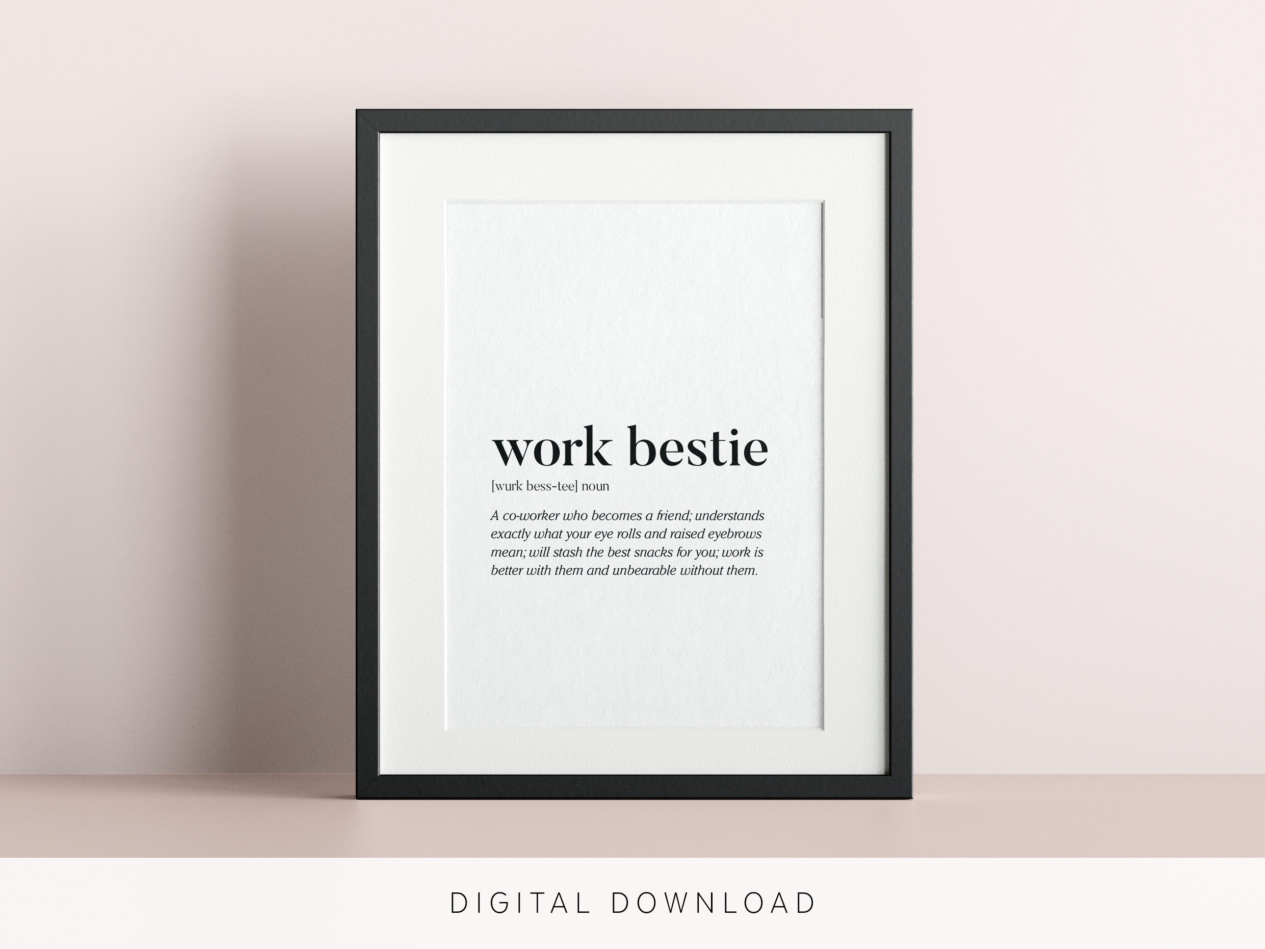 Work Bestie Definition Print Work Friend Gifts Coworker Gift | Etsy