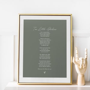 Mother Poem Printable Wall Art, Two Little Shadows, Poem for Mom, Gift ...