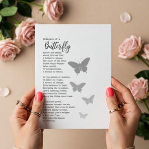 Butterfly Memorial Poem in Memory of a Loved One (digital Download) - Etsy