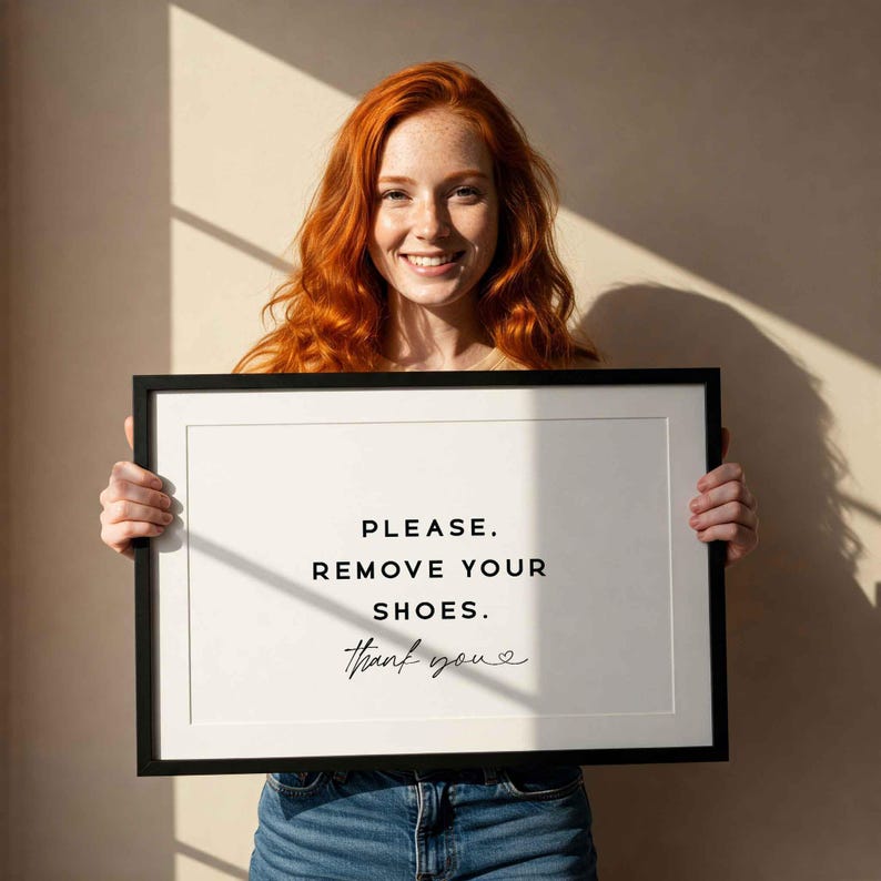 Front Door Sign: "please Remove Your Shoes" (digital Download) - Etsy