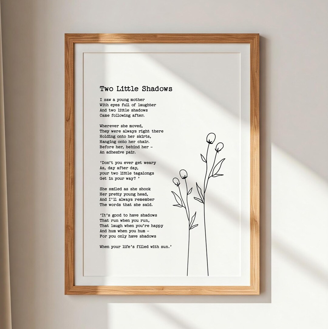 Two Little Shadows Poem About A Mother | New Mom Gift | Printable Wall ...