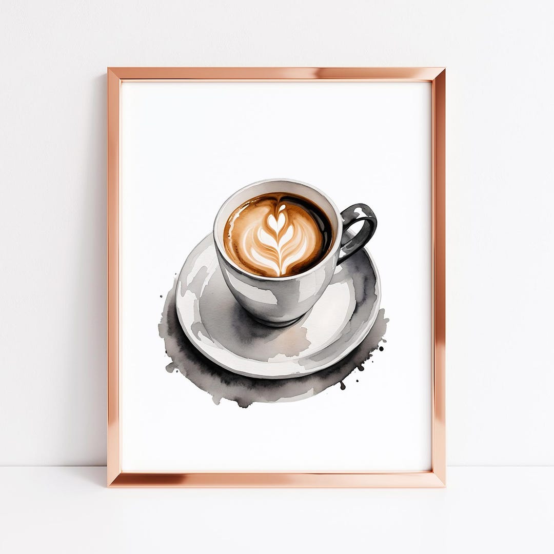 Coffee Cup Print Kitchen Coffee Poster Printable Wall Art - Etsy