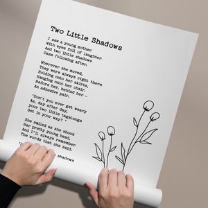 Two Little Shadows Poem About A Mother | New Mom Gift | Printable Wall ...