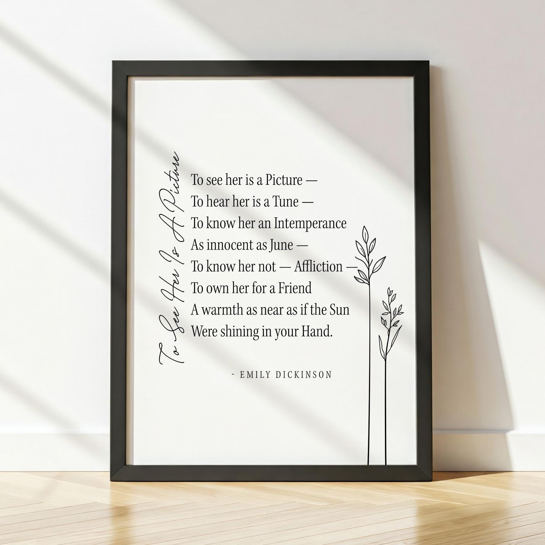 Emily Dickinson Friendship Poem Print: Heartfelt Bestie Gift (digital ...