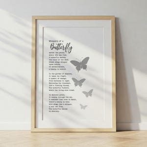 Butterfly Memorial Poem in Memory of a Loved One (digital Download) - Etsy
