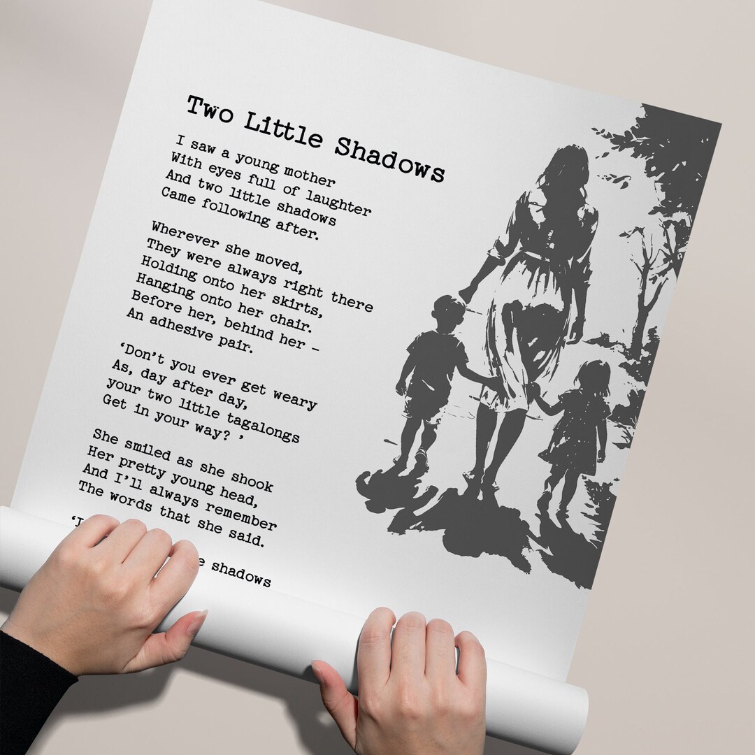 Mom Birthday Gift Two Little Shadows Poem Wall Art Mother's Day Gift ...