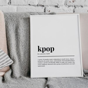Kpop Definition Print Gift for Kpop Lover Printable Wall Art - Etsy