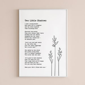 Unique Gift for Mom | Two Little Shadows Poem | Nursery Poem Print ...