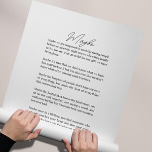 Maybe Poem | Love Poem | Wedding Gift | Printable Wall Art - Etsy