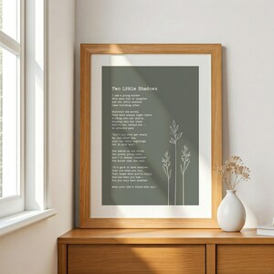 Sage Green Two Little Shadows Poem | Nursery Print | Mom Birthday Gift ...