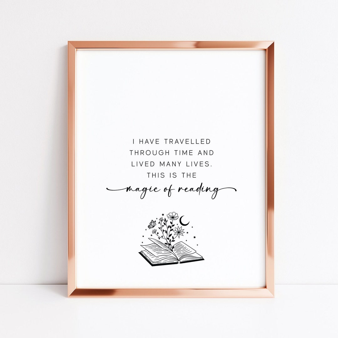 Magic of Reading, Bookshelf Decor, Motivational Quote, Inspirational ...