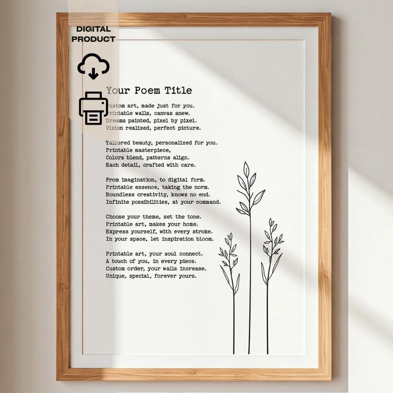 Custom Poem Print | Customizable Poem | One of A Kind Poem Decor ...