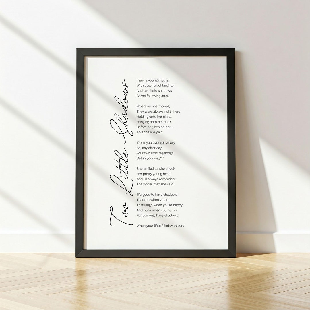 Two Little Shadows | Mothers Day Poem for Mom | Motherhood Poem ...