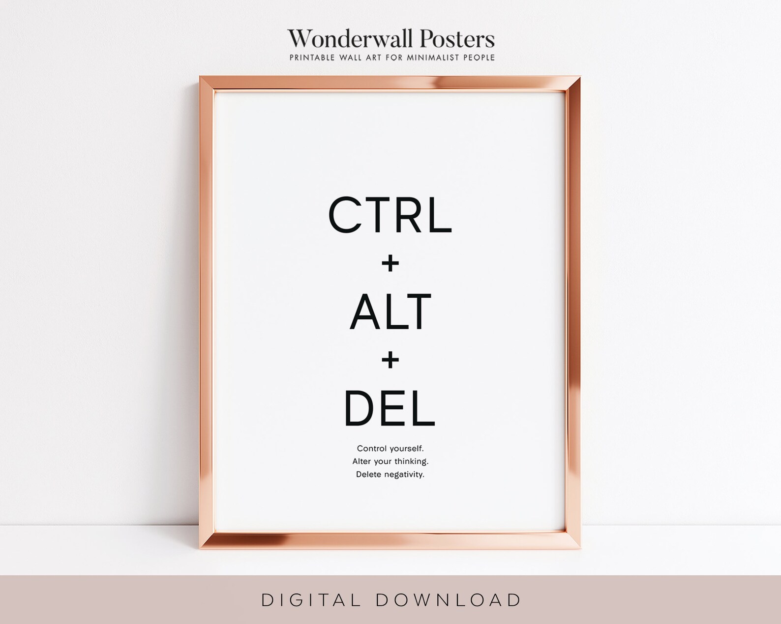 Ctrl Alt Delete Sign Typography Print Positivity Wall Art - Etsy