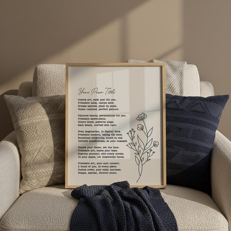 Custom Poem Print, Customizable Poem, One of A Kind Poem Decor ...
