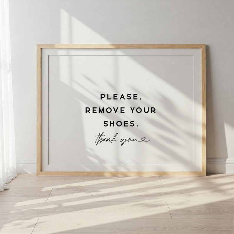 Front Door Sign: "please Remove Your Shoes" (digital Download) - Etsy
