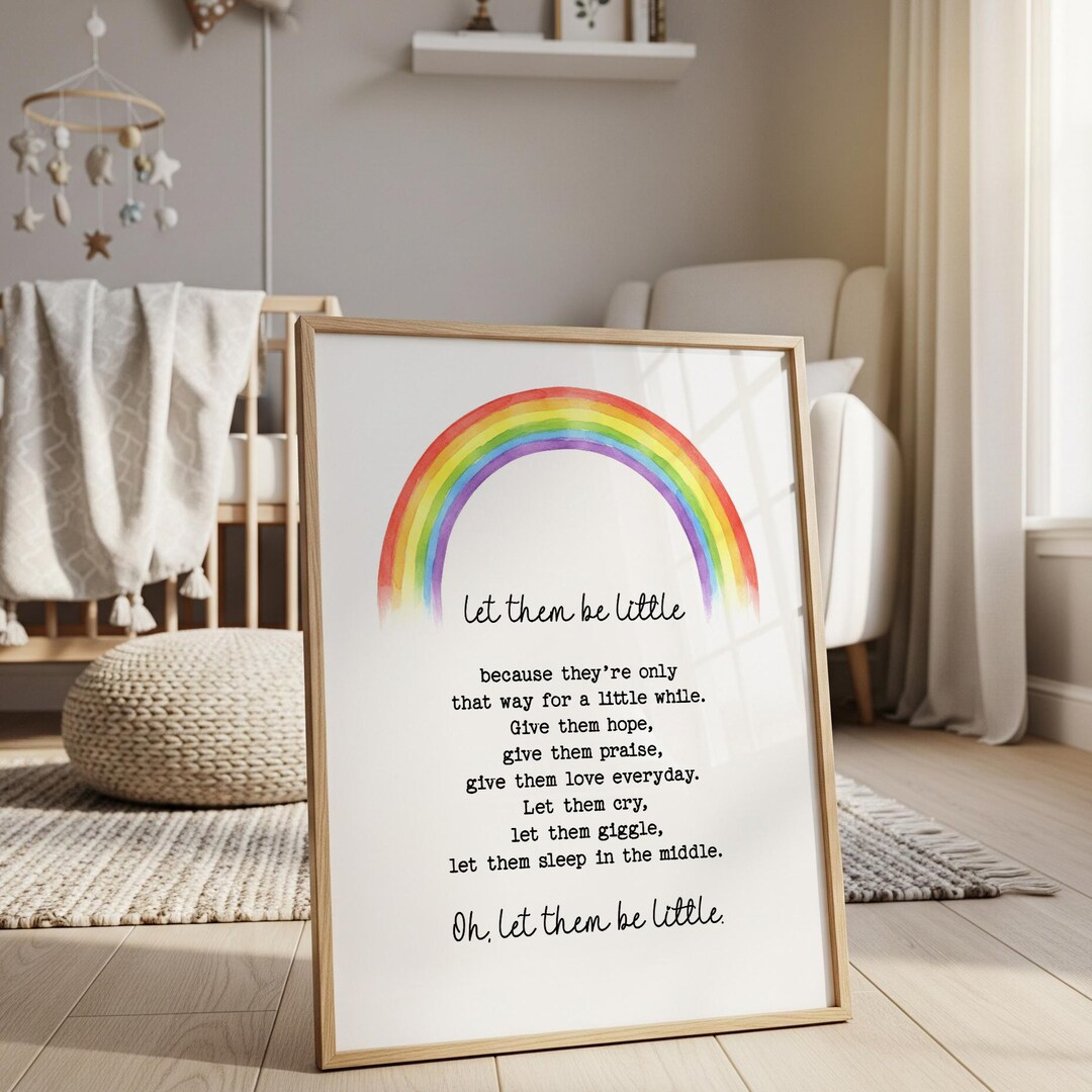 Nursery Decor: "let Them Be Little" Poem Print, Kids Room Wall Art ...