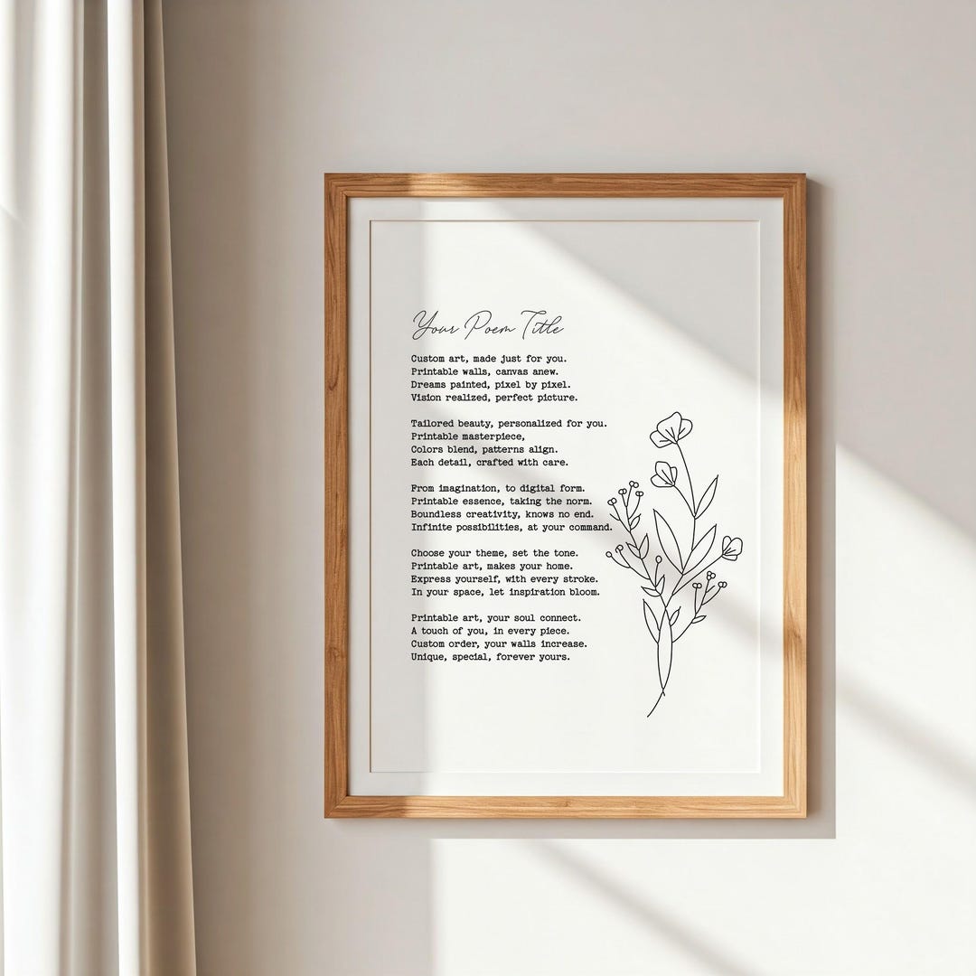 Custom Poem Print | Customizable Poem | One of A Kind Poem Decor ...