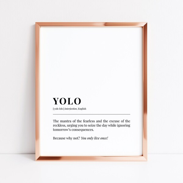 Yolo Poster - Etsy