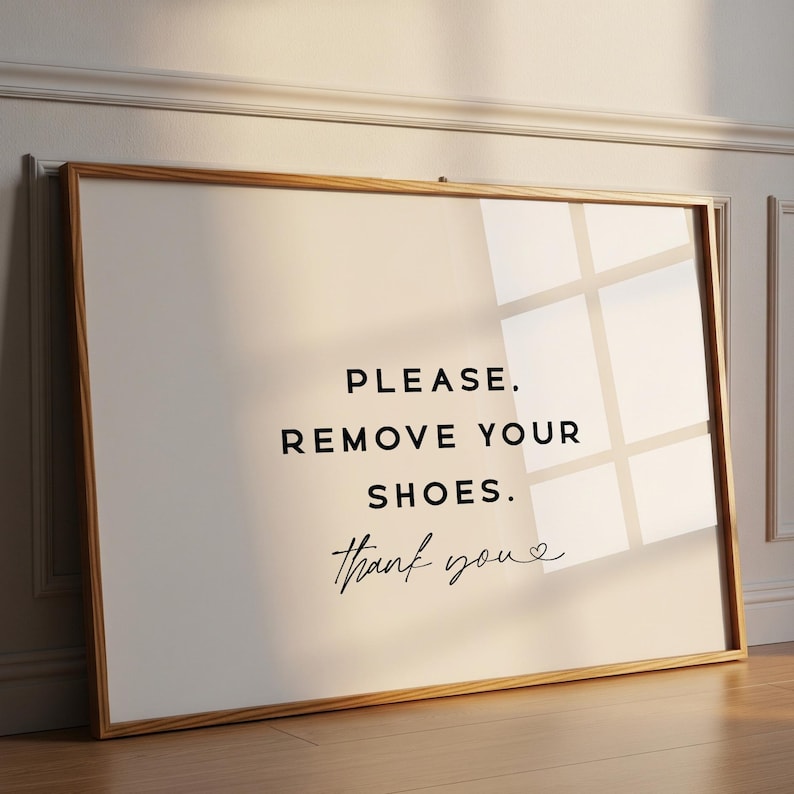 Front Door Sign: "please Remove Your Shoes" (digital Download) - Etsy