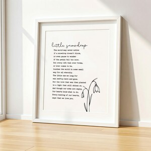 Little Snowdrop | Miscarriage Poem | Baby Loss Memorial | Printable ...