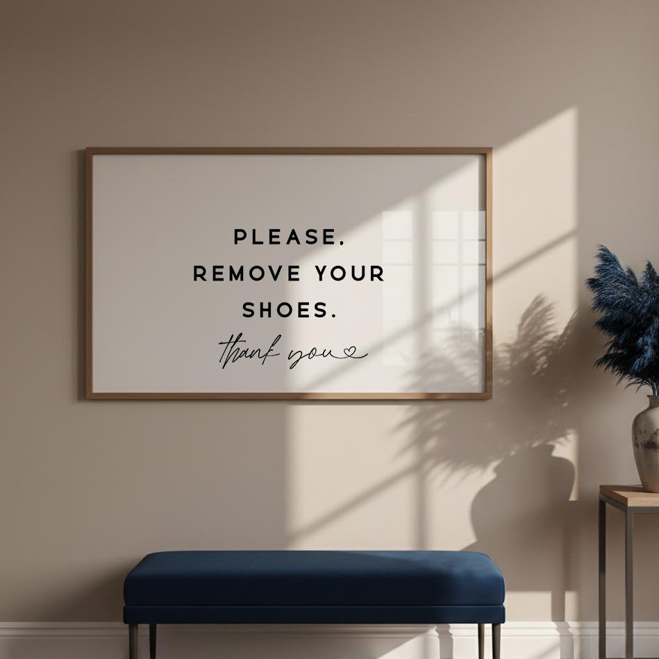Front Door Sign: "please Remove Your Shoes" (digital Download) - Etsy