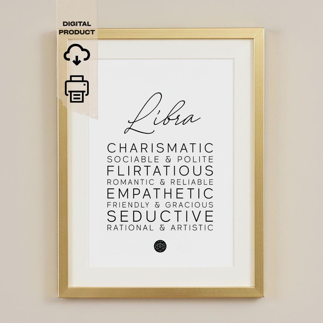 Signo de Libra, Arte de Parede para Imprimir, Características ...