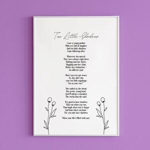 Two Little Shadows Poem for Mom Mother's Day Gift - Etsy