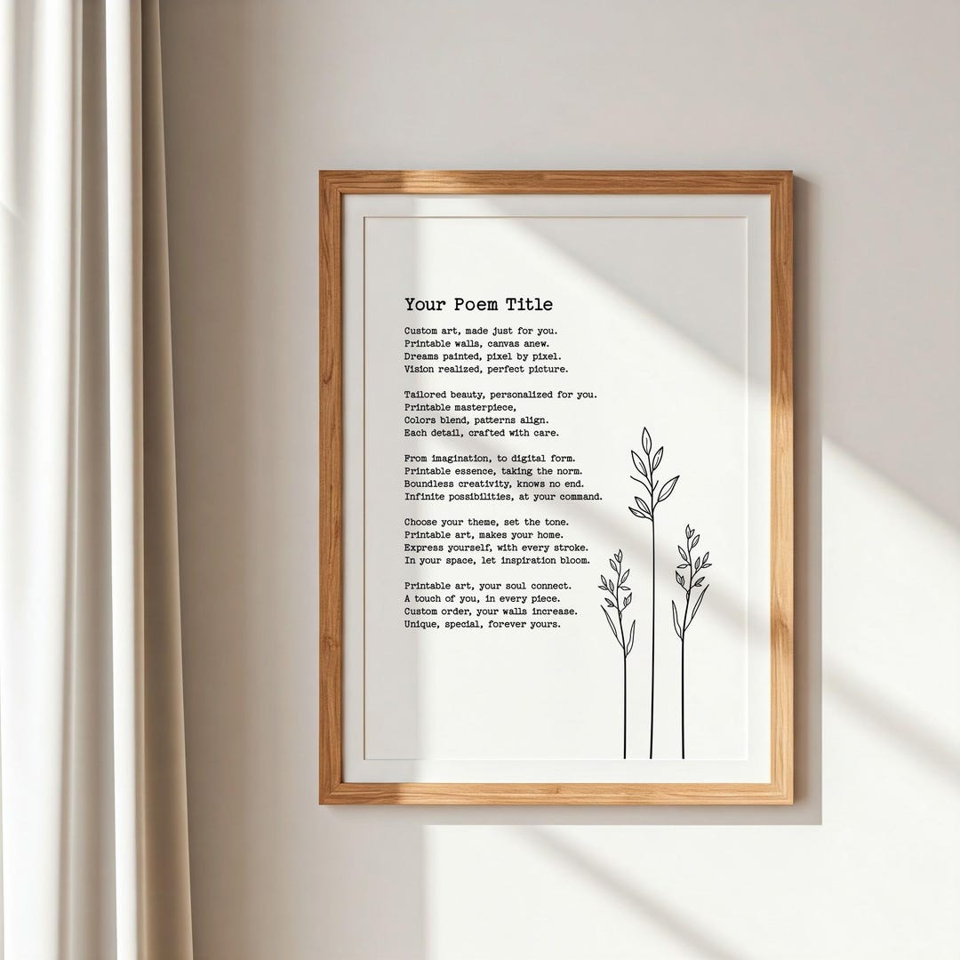 Custom Poem Print | Customizable Poem | One Of A Kind Poem Decor ...