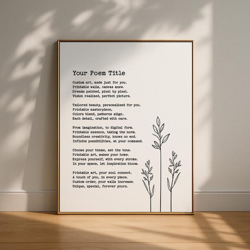 Custom Poem Print, Personalized Wall Art (digital Download) - Etsy