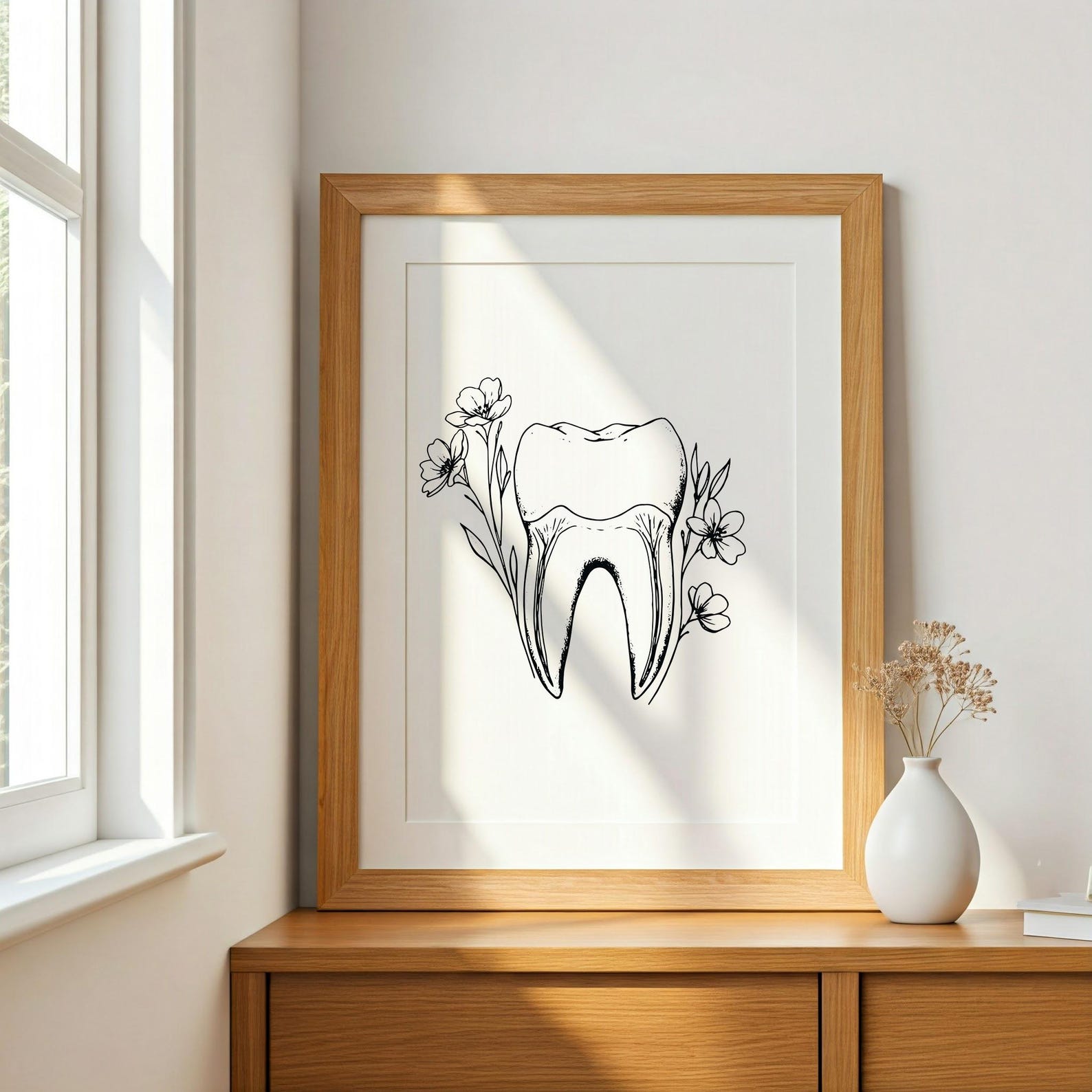 Minimalist Tooth Floral Art: Dental Office Decor (digital Download) - Etsy