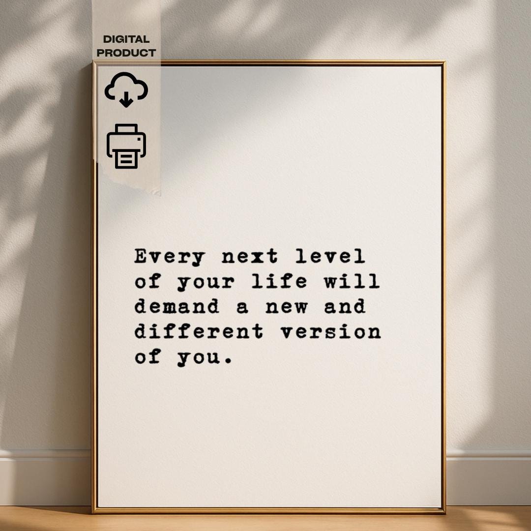 Motivational Poster: "every Next Level of Your Life", Printable Wall ...