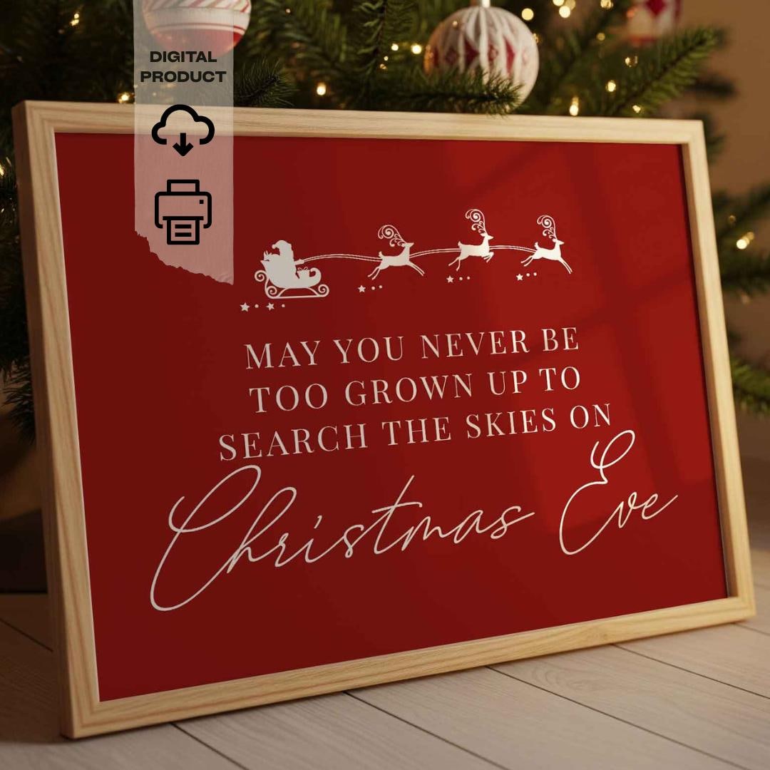 Christmas Eve Sky Art: Festive Xmas Decor Printable (digital Download ...