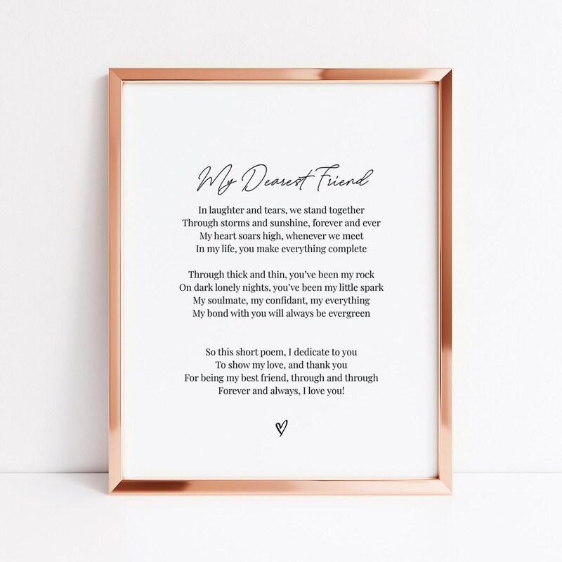 Best Friend Poem - Etsy
