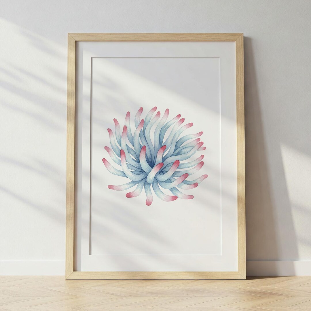 Blue and Red Coral | Beach Wall Art | Tropical Art | Coastal Wall Art ...