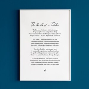The Hands of a Father Poem Print | Father's Day Gift | Unique Gift for ...