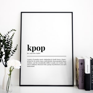 Kpop Definition Print Gift for Kpop Lover Printable Wall Art - Etsy
