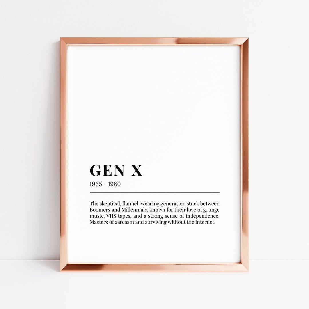 Gen X Dictionary Print Generation X Nostalgic Birthday Gift Grunge Room ...