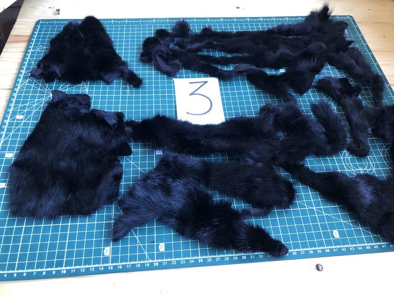 Black Mink Fur Scraps: Natural Crafting Remnants - Etsy