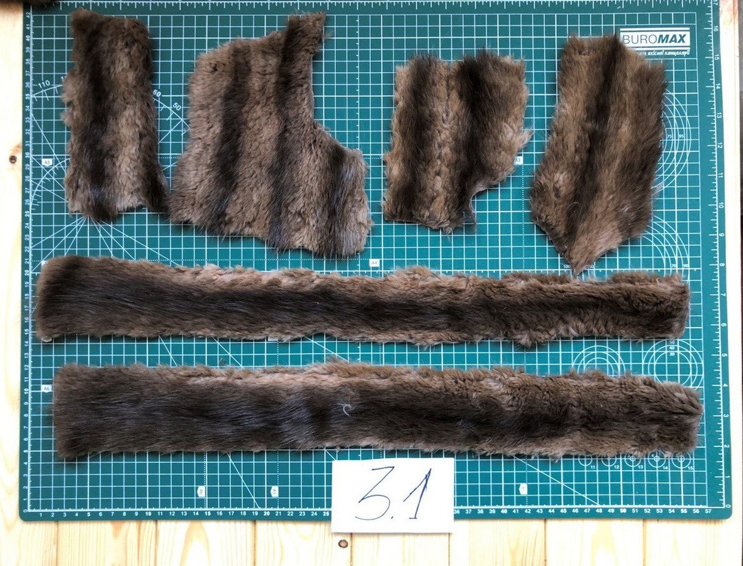 Patches of Natural Dark Brown Mink Fur Fur Scraps Mink Scrap Fur Mink ...