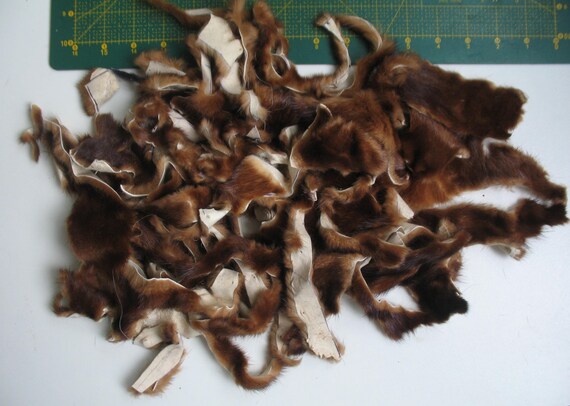 Scraps of natural brown mink fur Fur scraps mink Scrap fur | Etsy